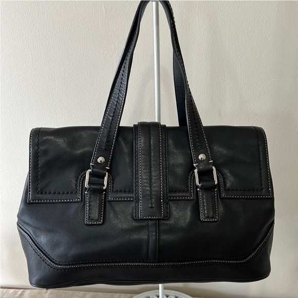 Coach | Bags | Coach Hamilton Black Leather Satchel Bag | Poshmark